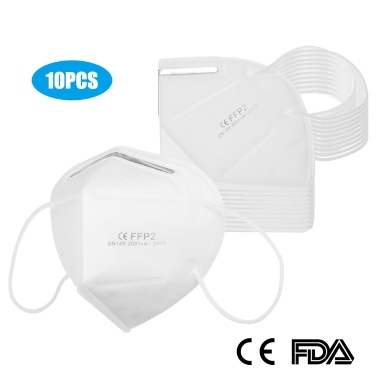 10 Pcs KN95 FFP2 Face Masks, 95% Filtration Mouth Cover